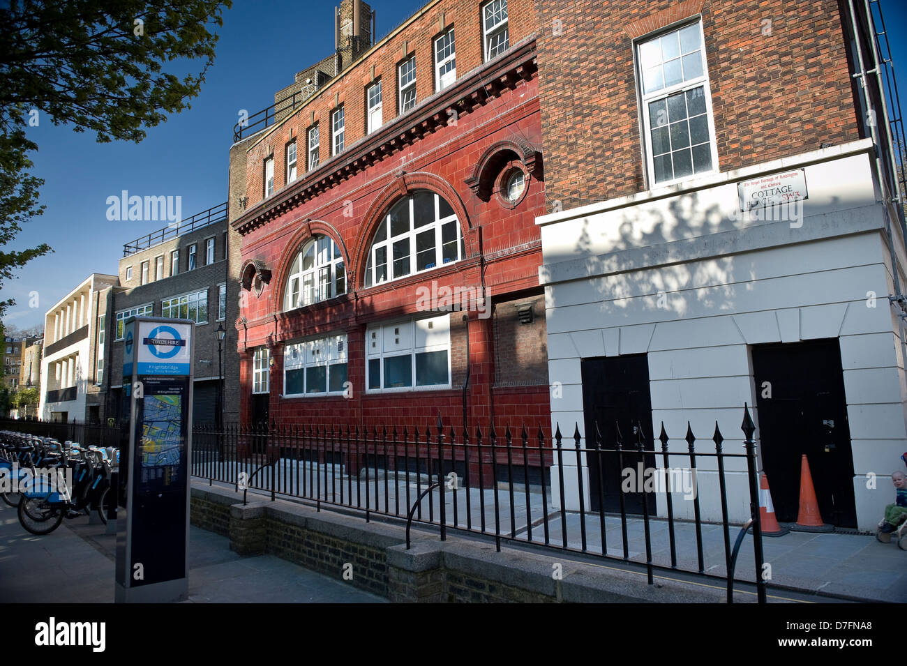 The disused London Underground Brompton Road Station on the Piccadilly ...