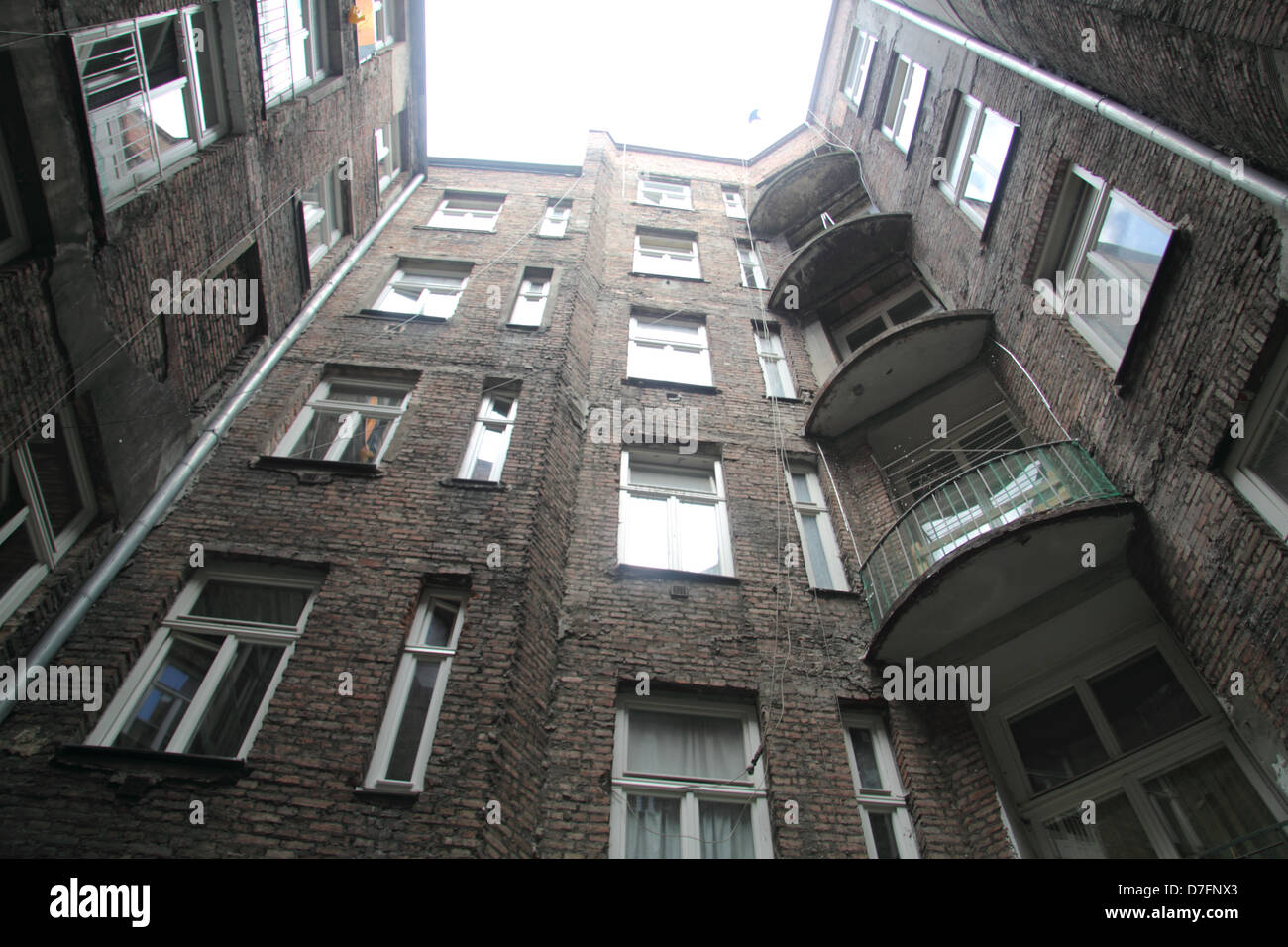 Surviving building of the Jewish Warsaw Ghetto at Prozna Street near ...