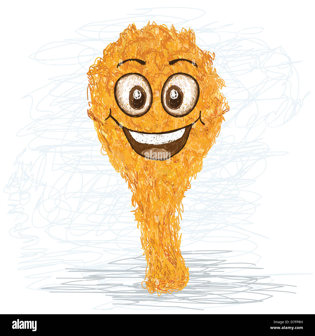 happy fried chicken cartoon character smiling Stock Photo - Alamy