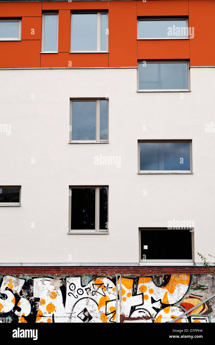 Berlin Germany - June 10th 2012: Apartment building windows grafitti ...