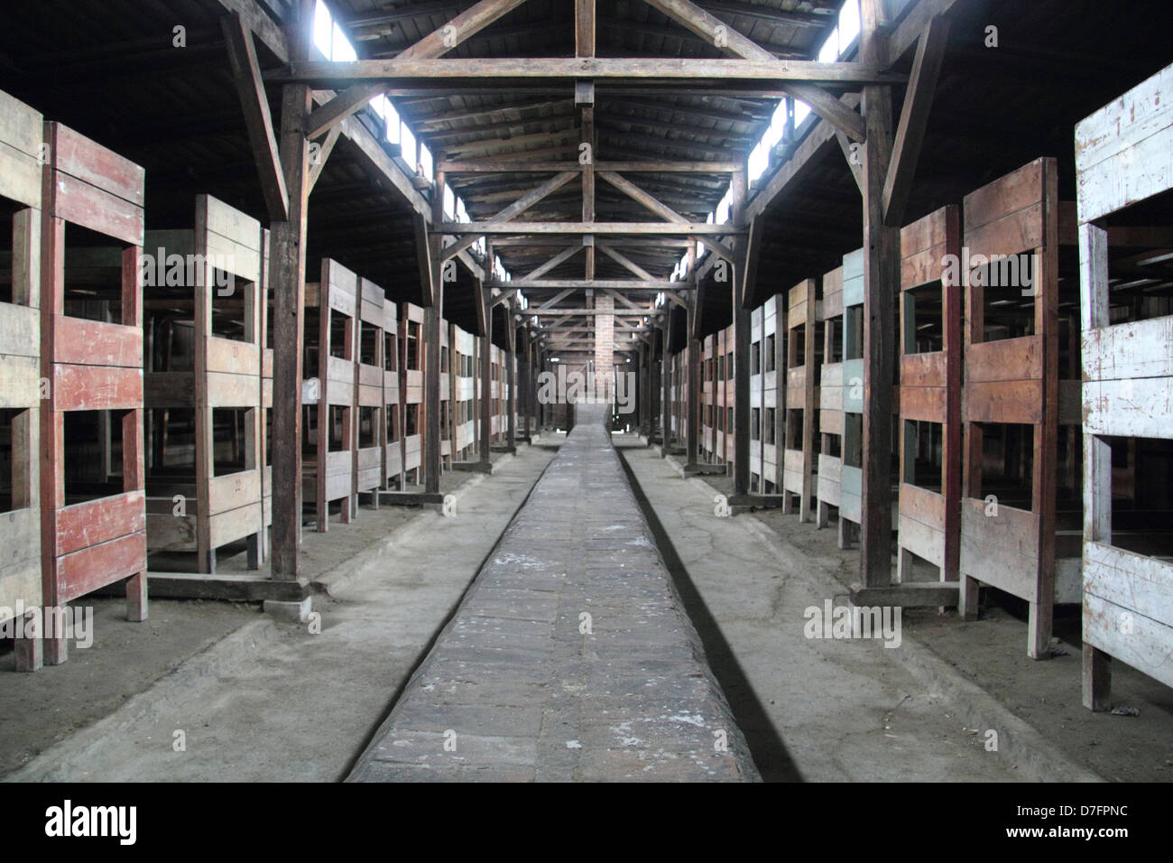 Prisoners' barracks at Birkenau (Auschwitz) Nazi concentration camp in ...