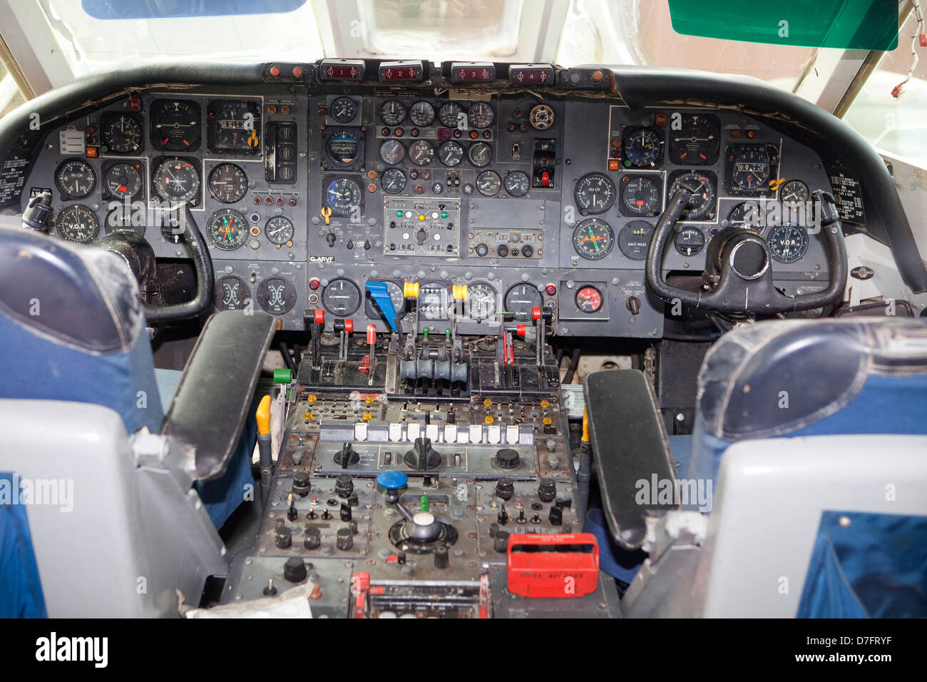 Cockpit of a Vickers VC10, a long-range British airliner, 1962 ...