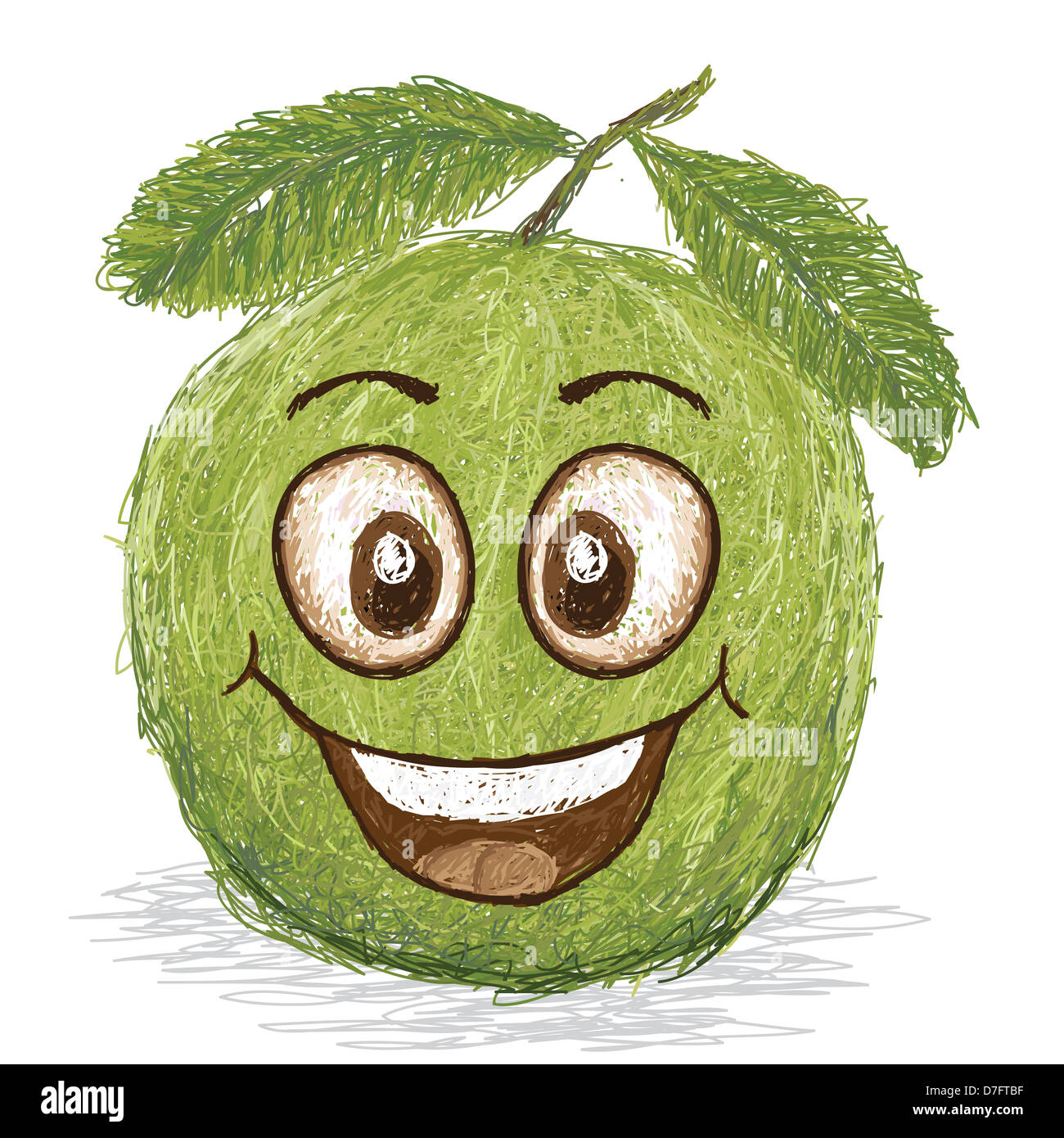 happy guava fruit cartoon character smiling Stock Photo - Alamy
