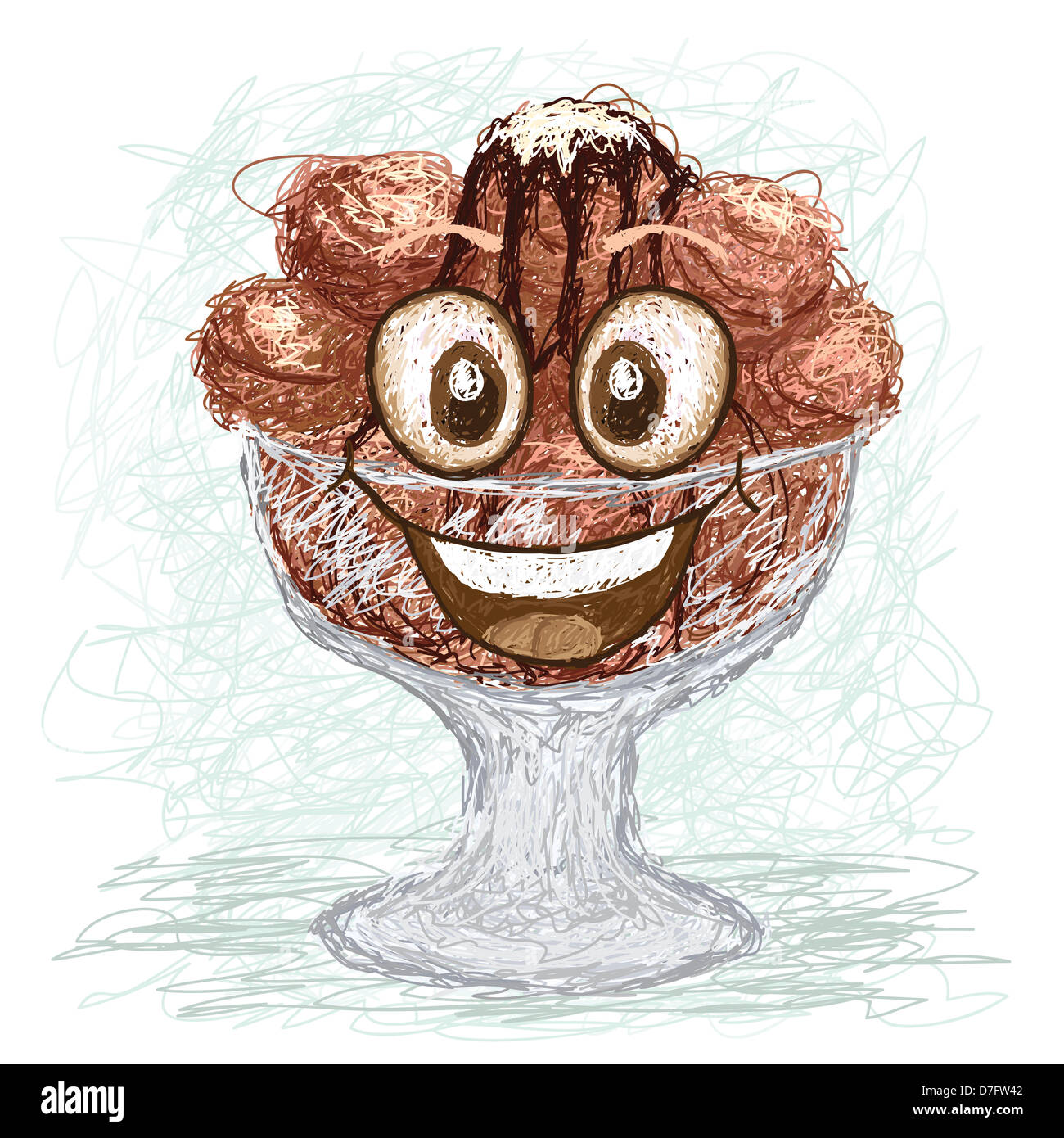 happy icecream cup cartoon character smiling Stock Photo - Alamy