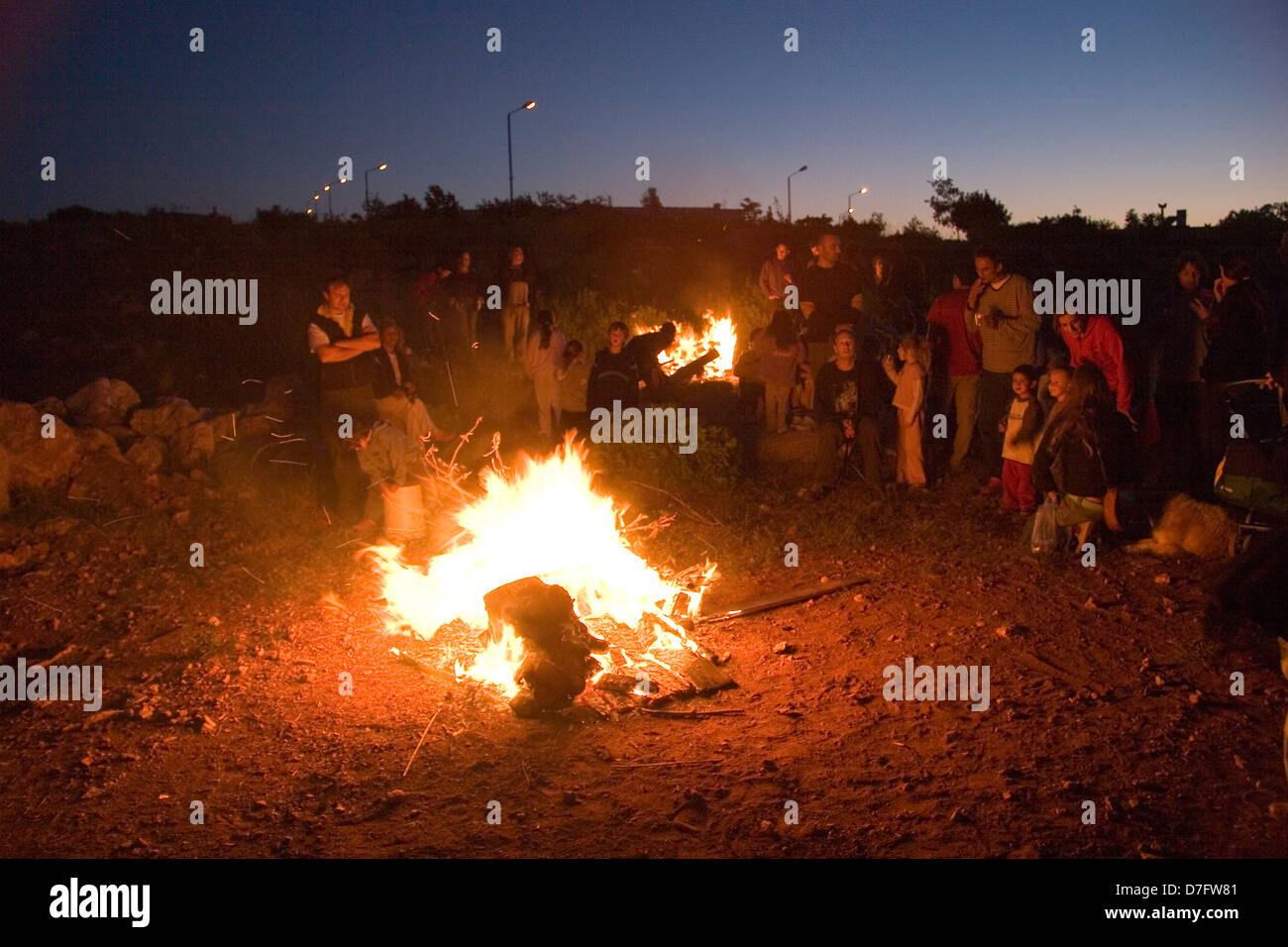 celebrating lag baOmer on mount kammon, galilee Stock Photo - Alamy
