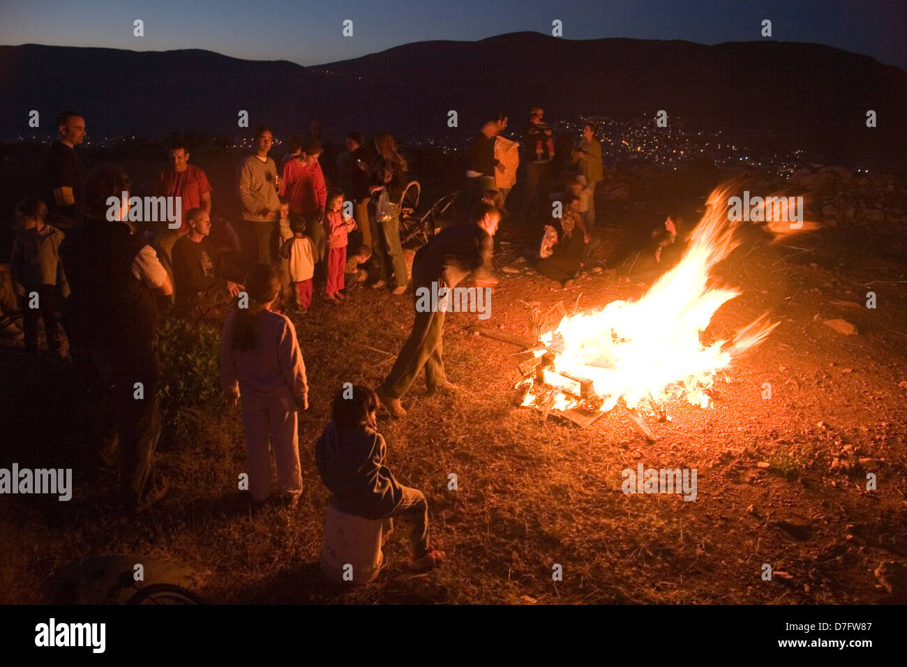celebrating lag baOmer on mount kammon, galilee Stock Photo - Alamy