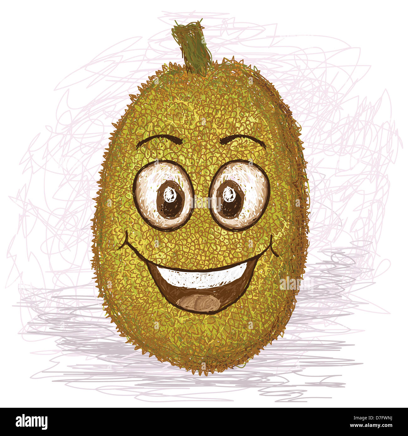 happy yellow jackfruit cartoon character smiling Stock Photo - Alamy