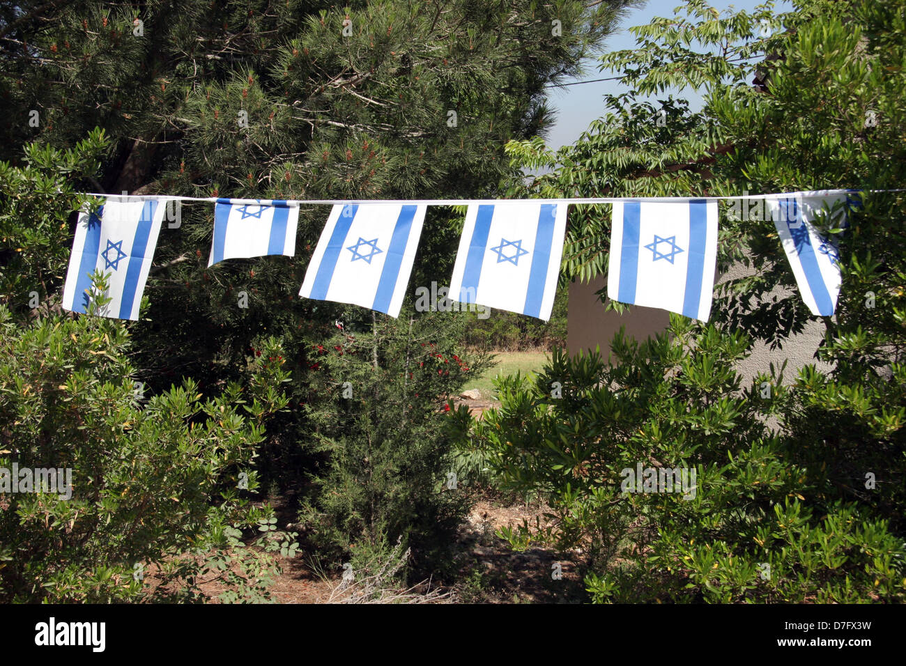 israeli flags in the village of kammon, galilee Stock Photo - Alamy