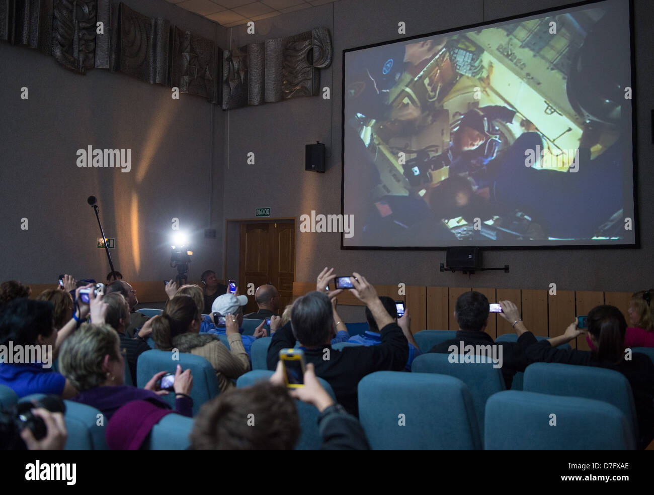 The Expedition 35 crew successfully docks with the International Space ...