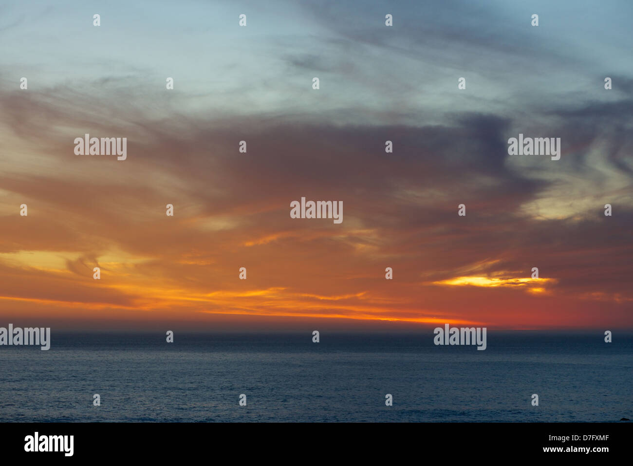 Sunset sky over the Atlantic Ocean from Camps Bay Cape Town Stock Photo ...