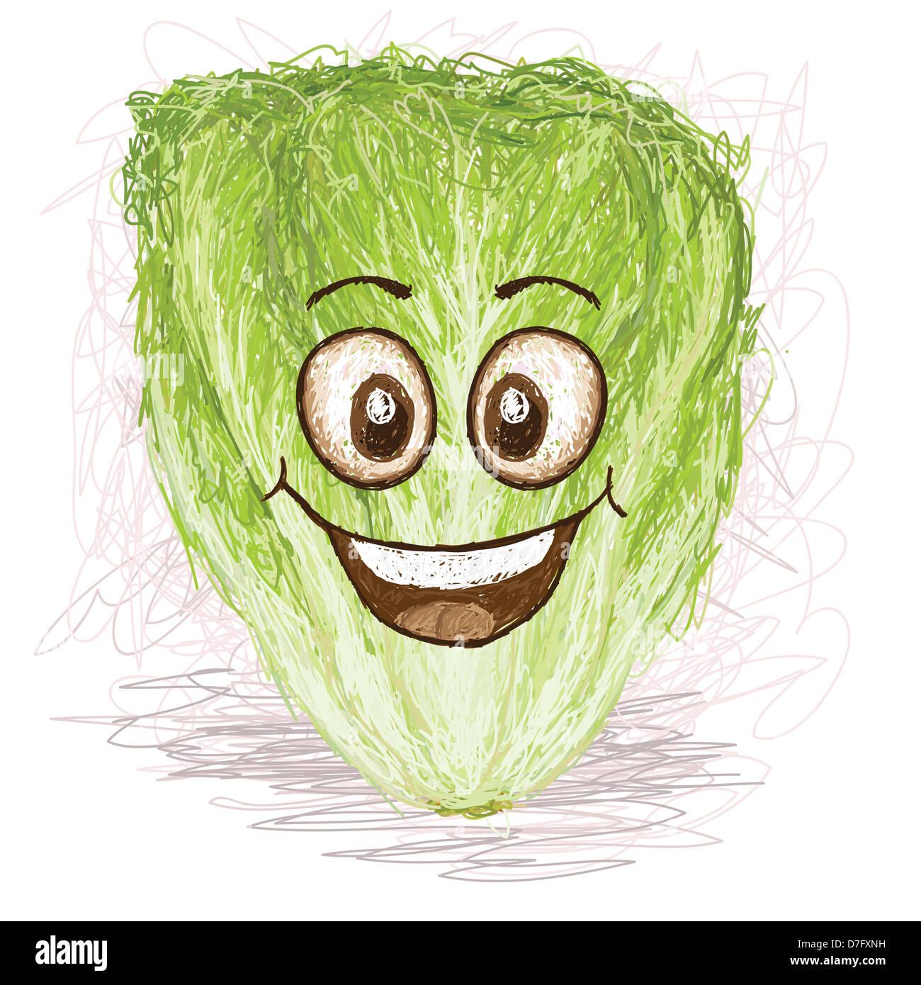 happy lettuce vegetable cartoon character smiling Stock Photo - Alamy