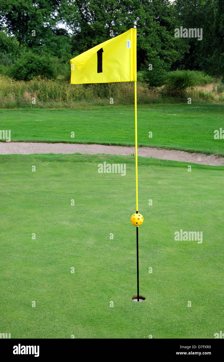 Golf course, flag, golf Club Stock Photo - Alamy