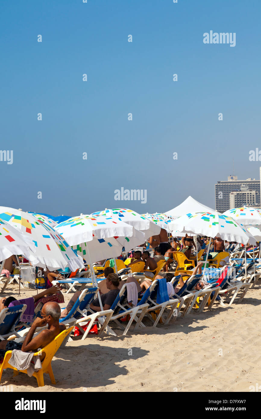 Tel-Aviv Israel - September 3rd 2011: View looking north at Tel-Aviv ...