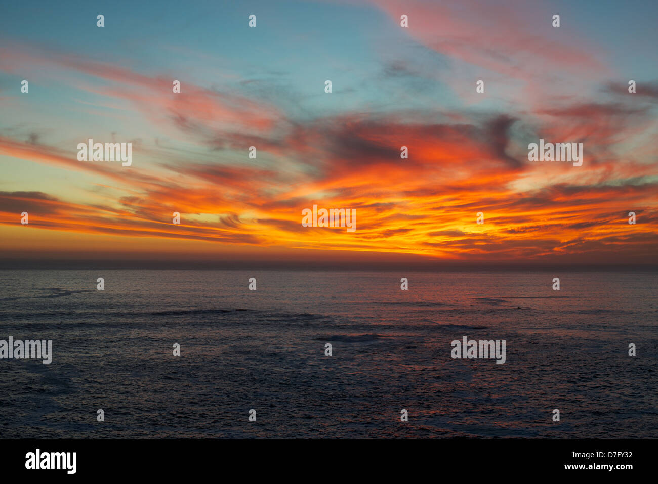 Sunset sky over the Atlantic Ocean from Camps Bay Cape Town Stock Photo ...