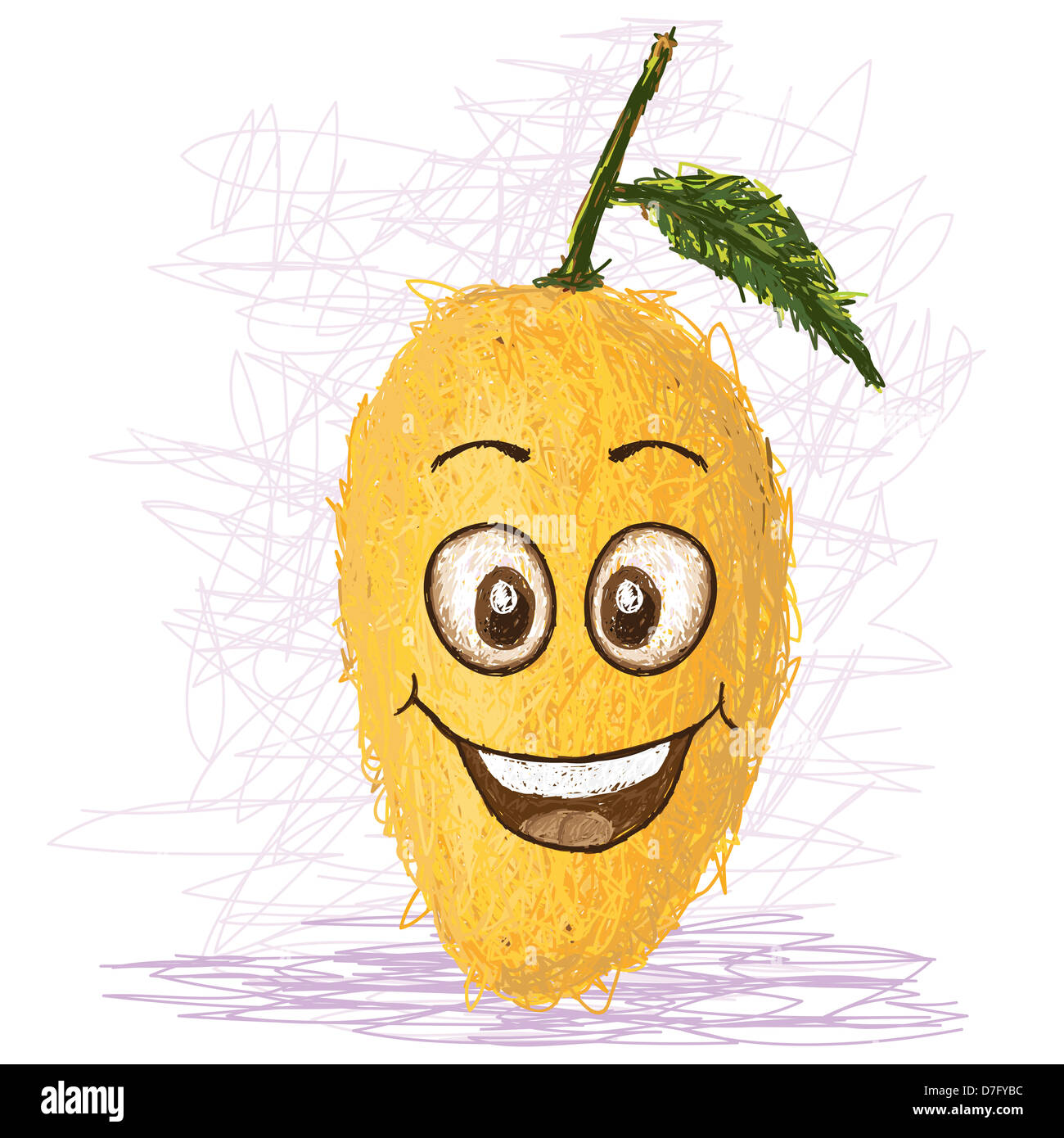 happy yellow mango cartoon character smiling Stock Photo - Alamy