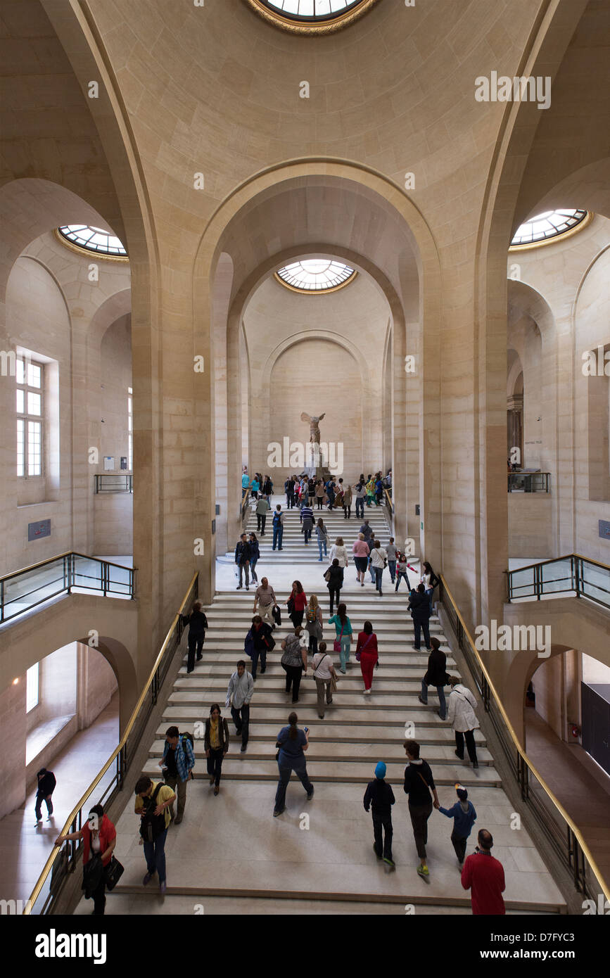 Louvre museum staircase hi-res stock photography and images - Alamy