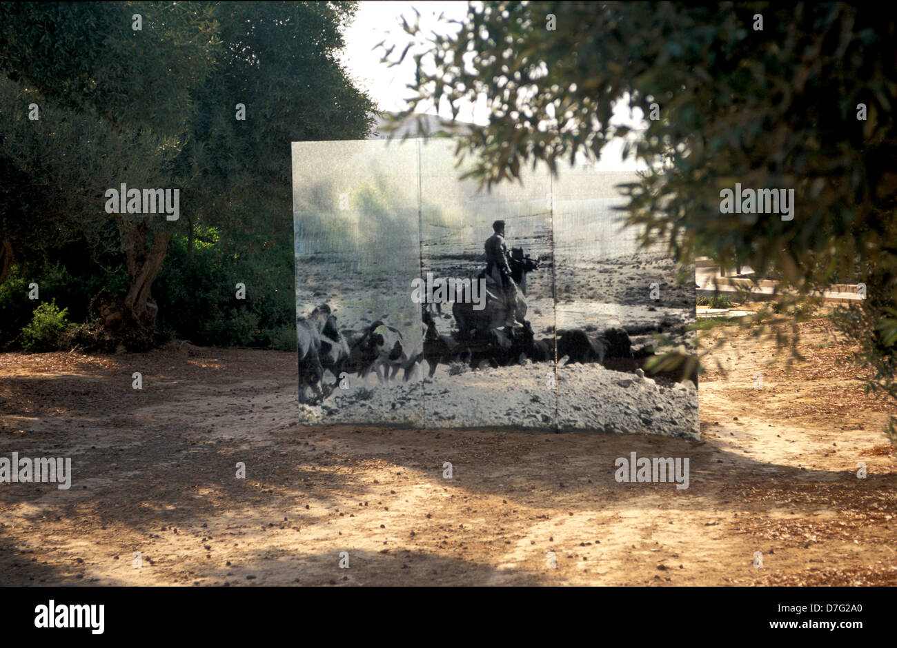 environmental art display in kibbutz sde boker Stock Photo - Alamy