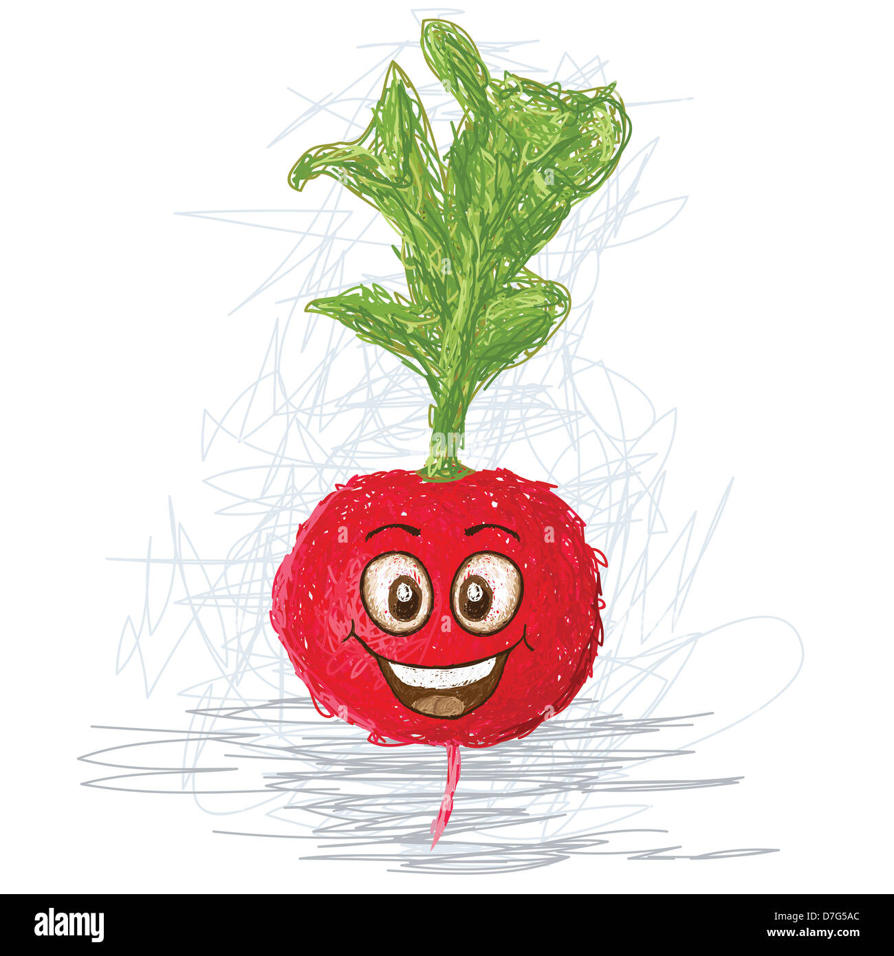 happy radish vegetable cartoon character smiling Stock Photo - Alamy