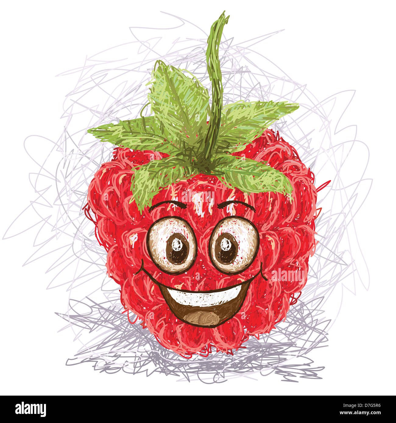 happy red raspberry cartoon character smiling Stock Photo - Alamy