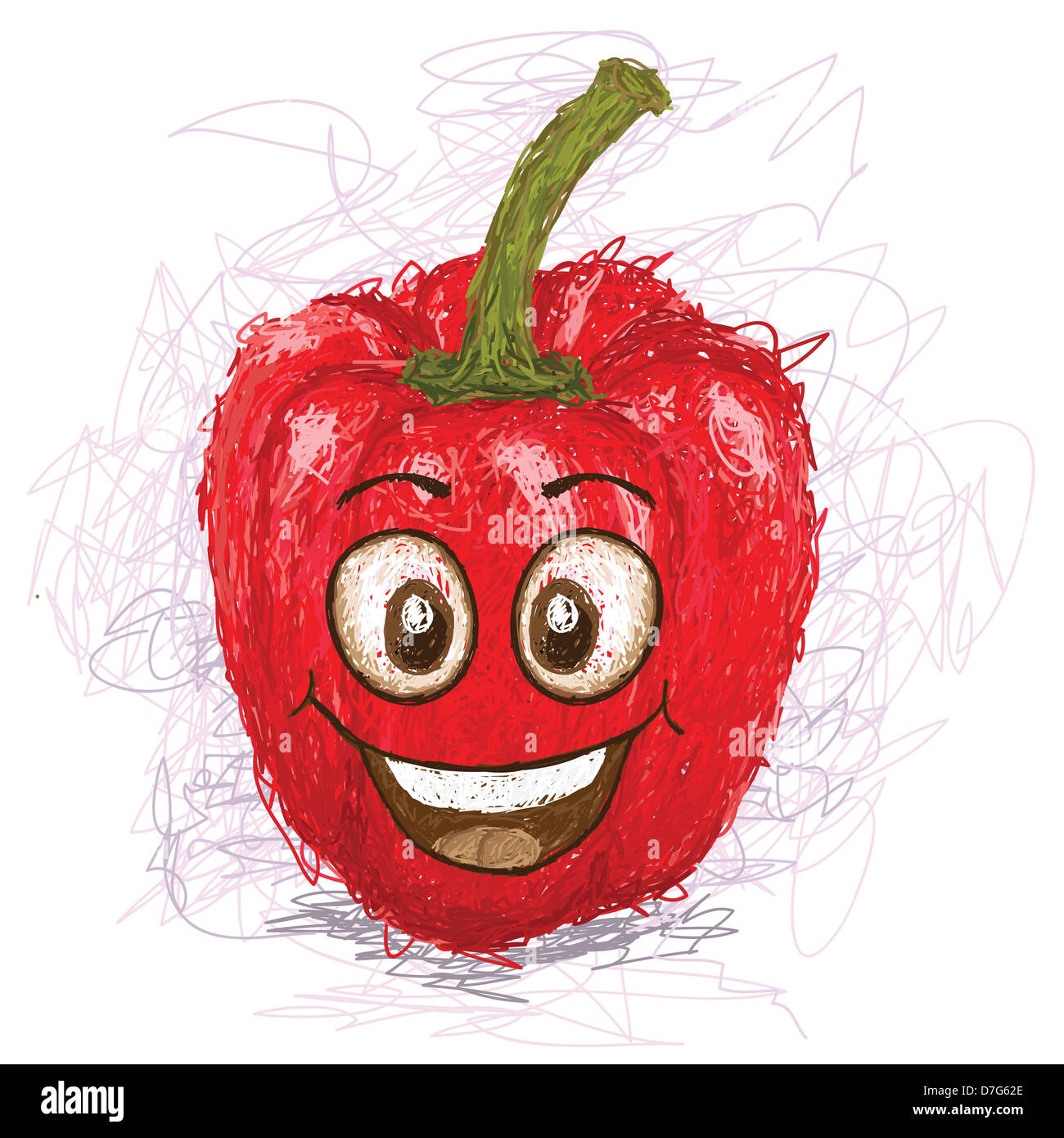 happy red bell pepper cartoon character smiling Stock Photo - Alamy