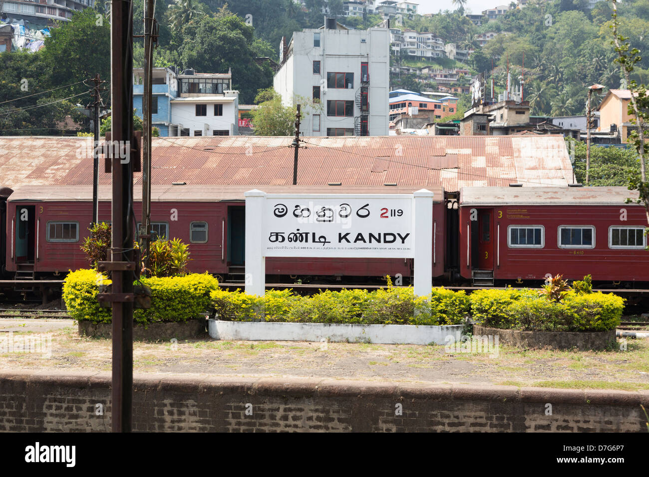 Kandy train station sign in Sri Lanka Stock Photo - Alamy