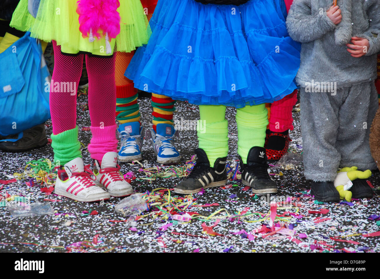 colourful legs at Dutch carnival celebration Stock Photo - Alamy