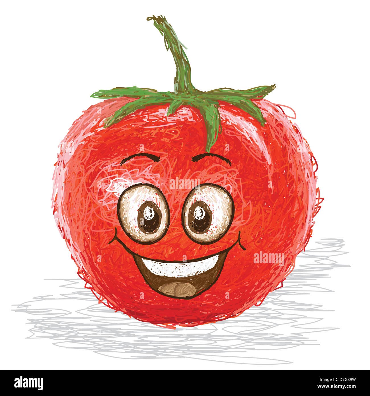 happy tomato fruit cartoon character smiling Stock Photo - Alamy