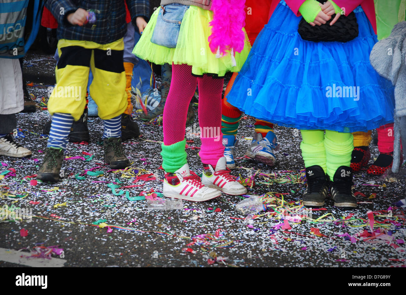 colourful legs at Dutch carnival celebration Stock Photo - Alamy