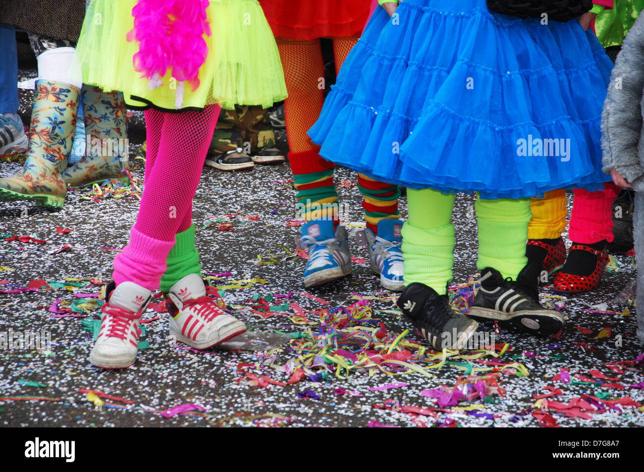 colourful legs at Dutch carnival celebration Stock Photo - Alamy