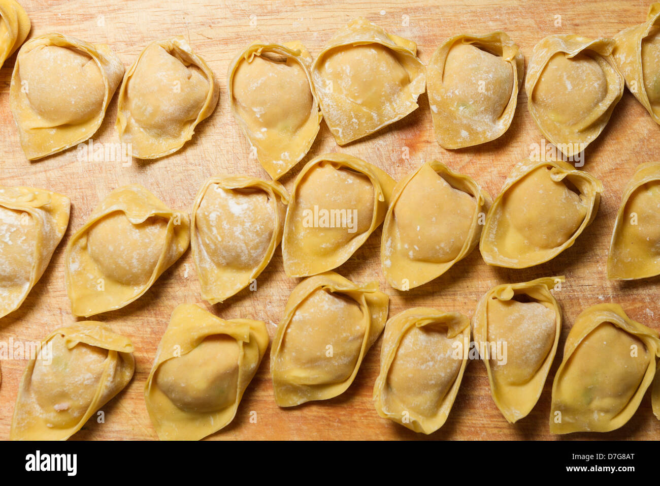 Fresh uncooked Chinese pork won ton/wonton, one of many food items ...