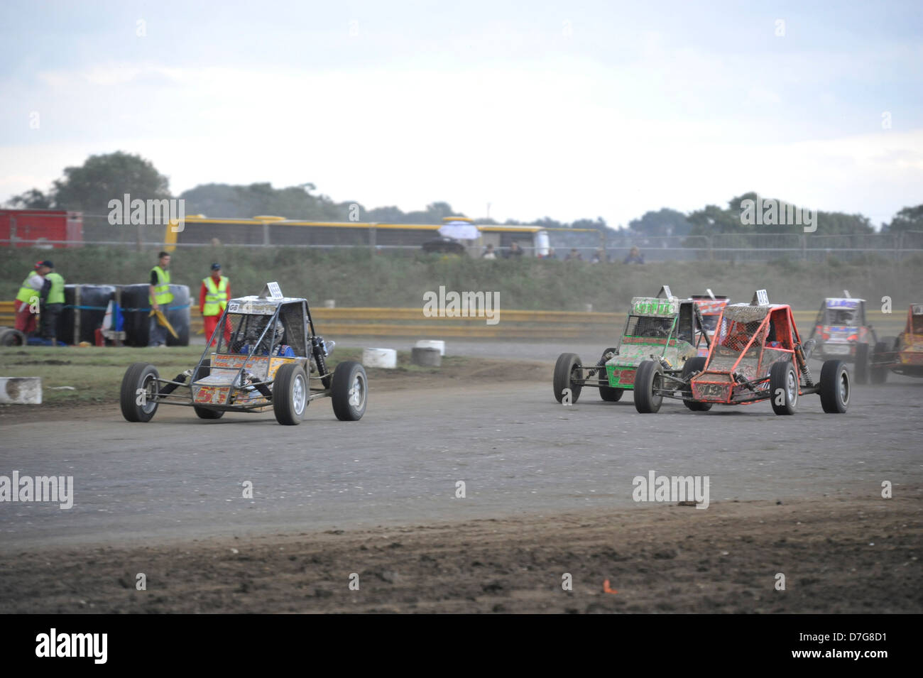 racing:Auto grass;cars;minis;caravans,trailers.trees,blue skies Stock ...