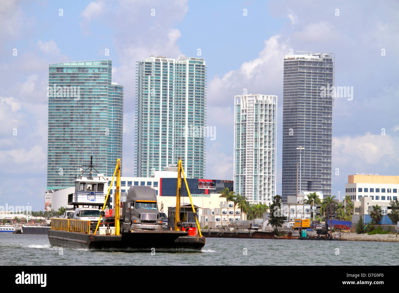 Miami Florida,Biscayne Boulevard,city skyline cityscape,Biscayne Bay ...