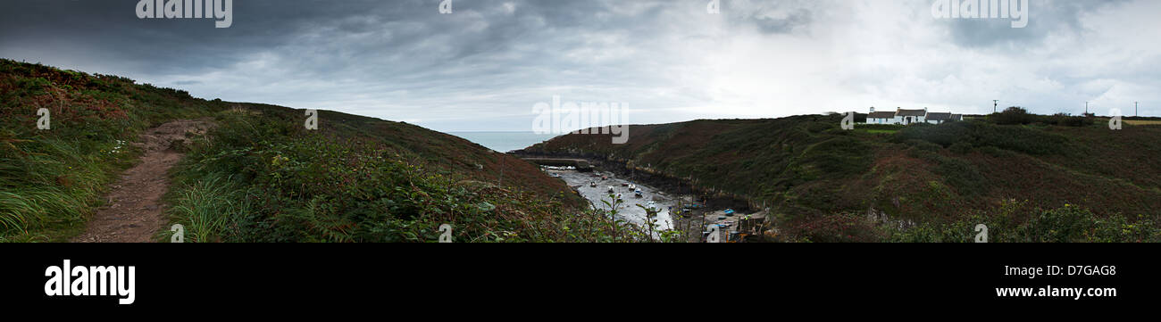 Porthclais Panorama (3 shots Stock Photo - Alamy