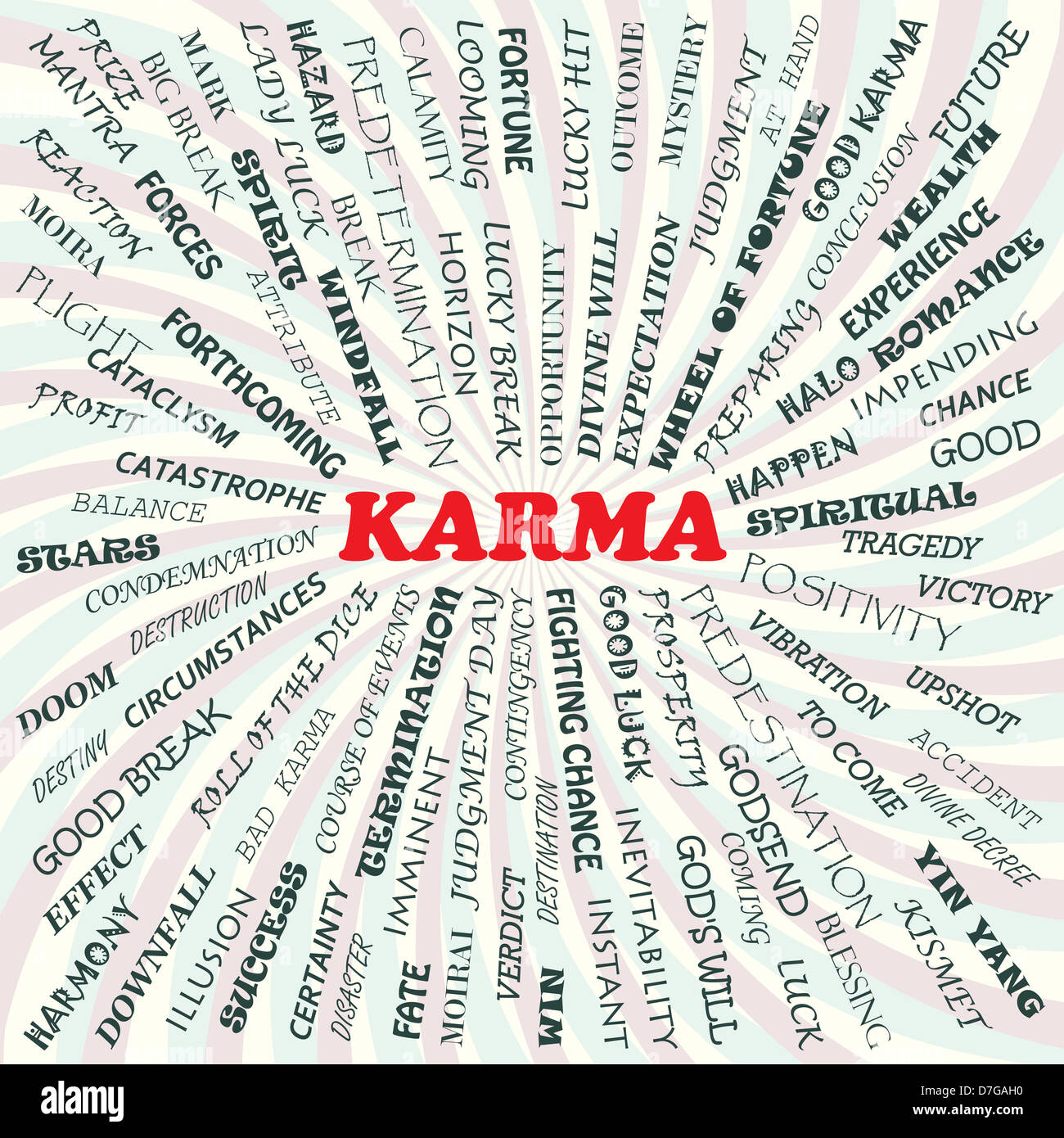 illustration of karma concept Stock Photo - Alamy