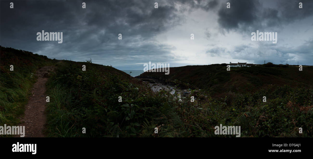 Porthclais Panorama (3 shots Stock Photo - Alamy