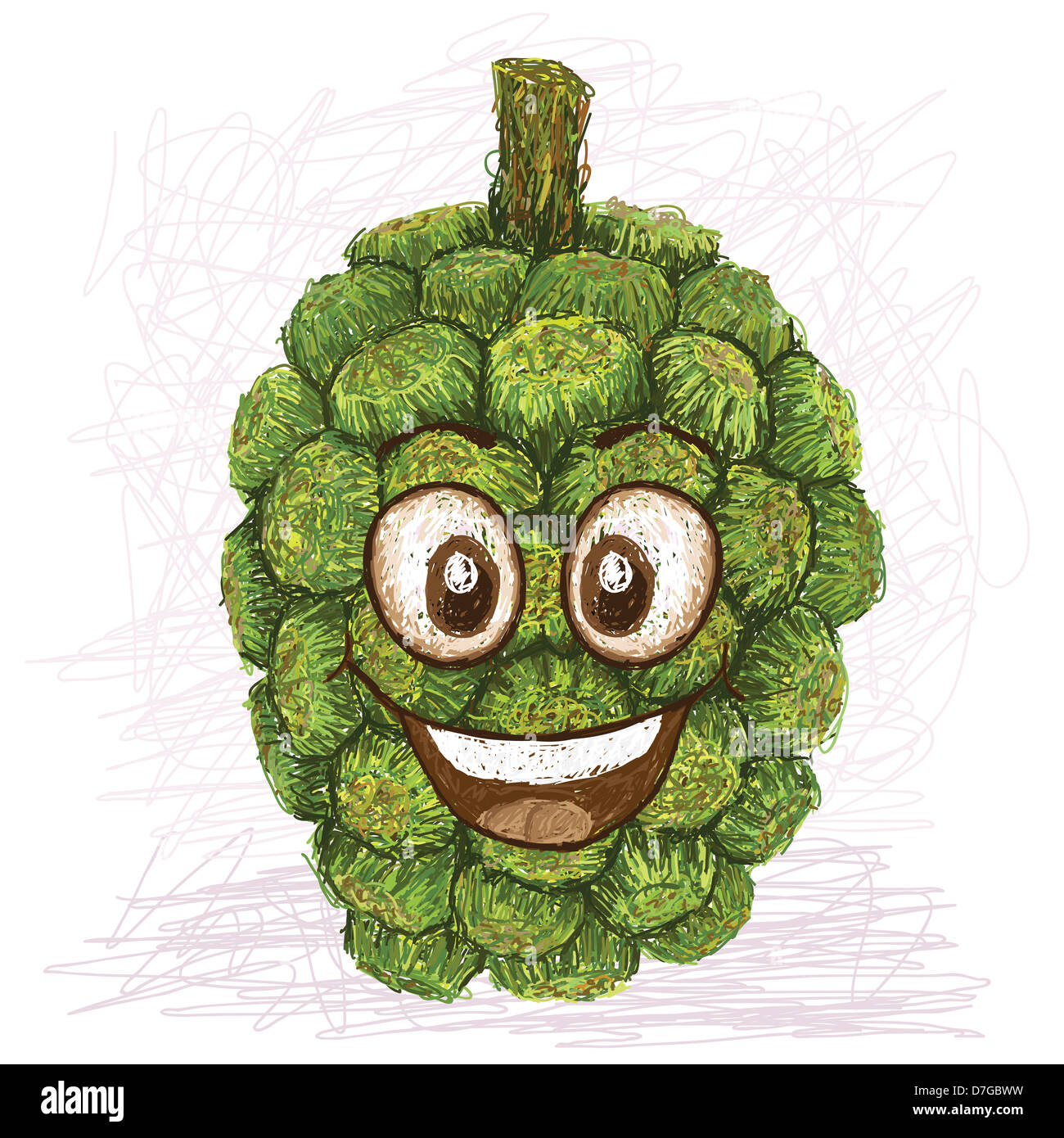 happy pandanus fruit cartoon character smiling Stock Photo - Alamy