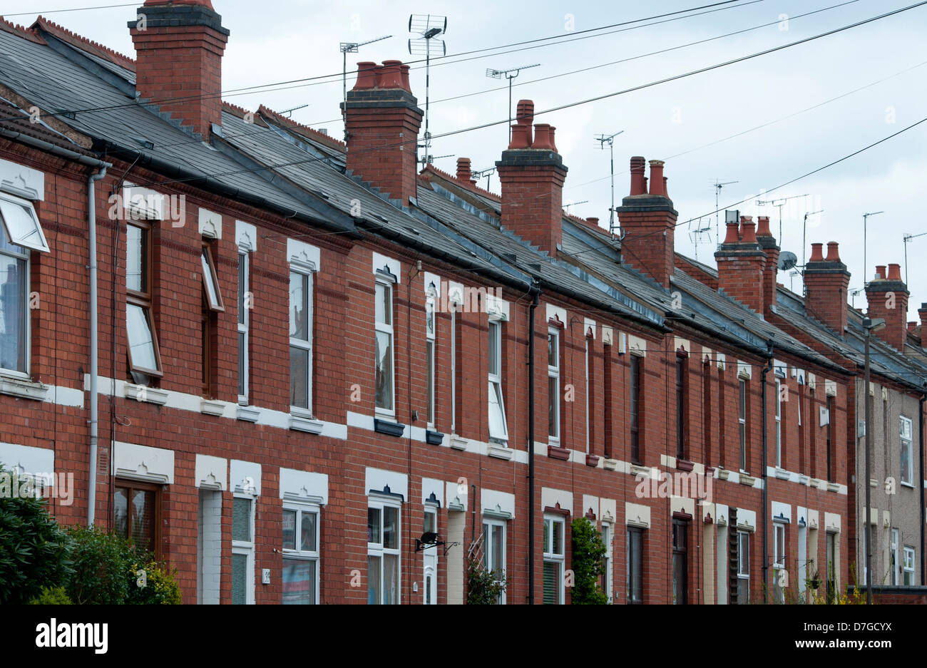 Terraced housing, Chapelfields, Coventry, UK Stock Photo - Alamy