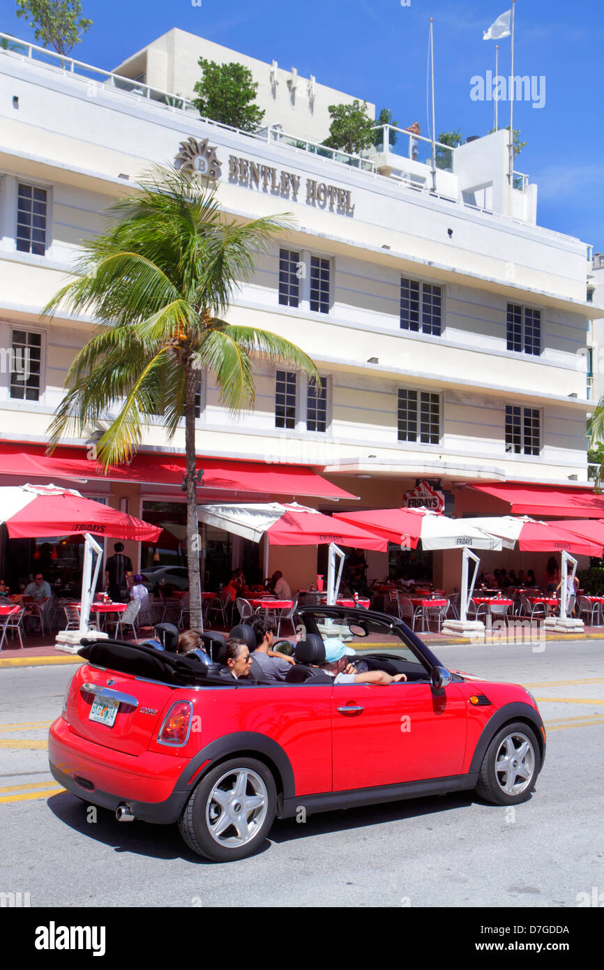 Miami Beach Florida,Ocean Drive,Morris Mini,convertible,red,car cars ...