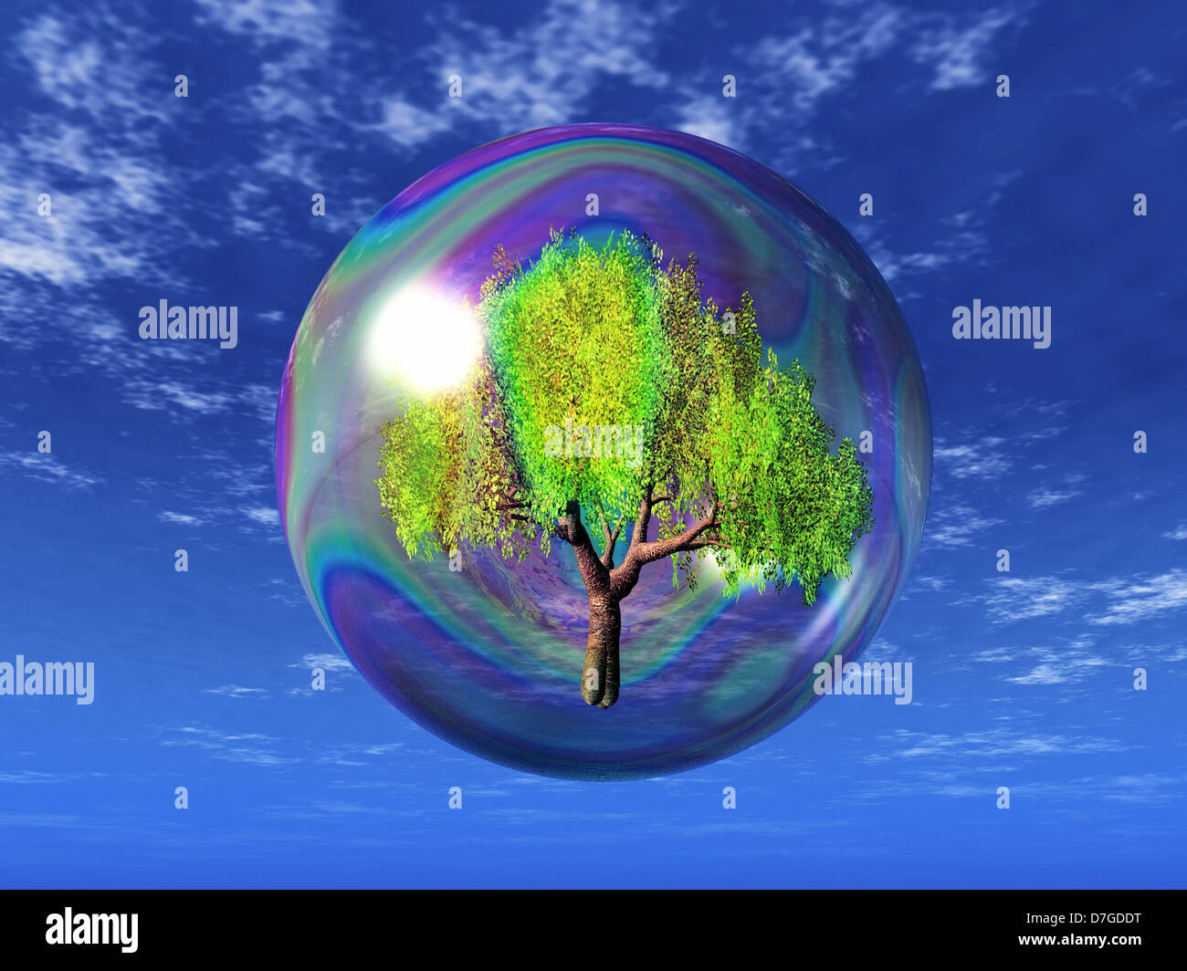 tree in a soap bubble Stock Photo - Alamy