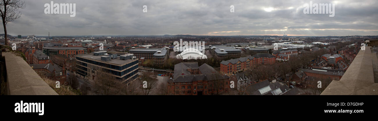 A panoramic view of south Nottingham from the battlements of Nottingham ...