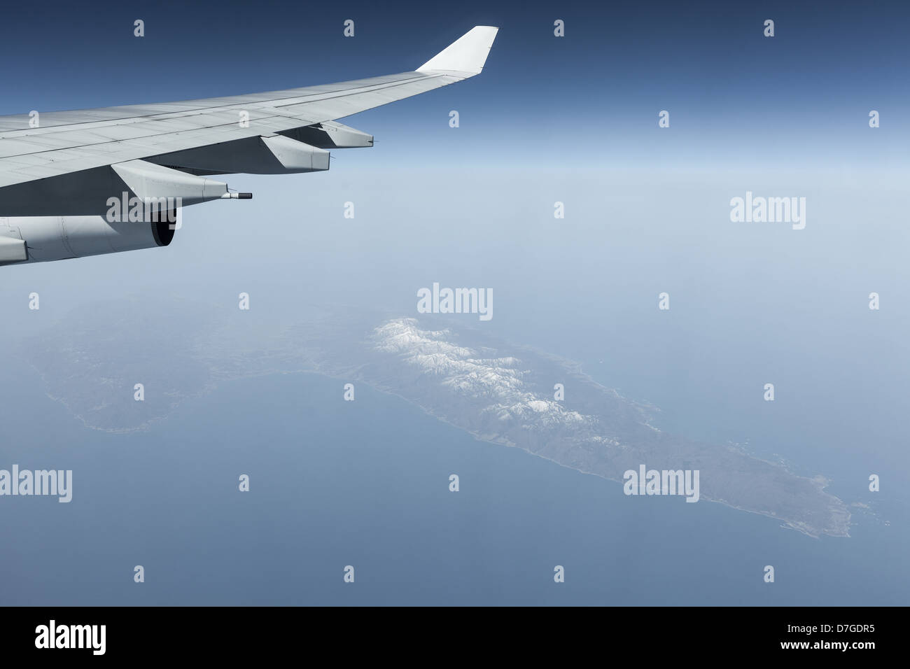 Aircraft wing on one of the islands of Japan. Pacific ocean Stock Photo ...