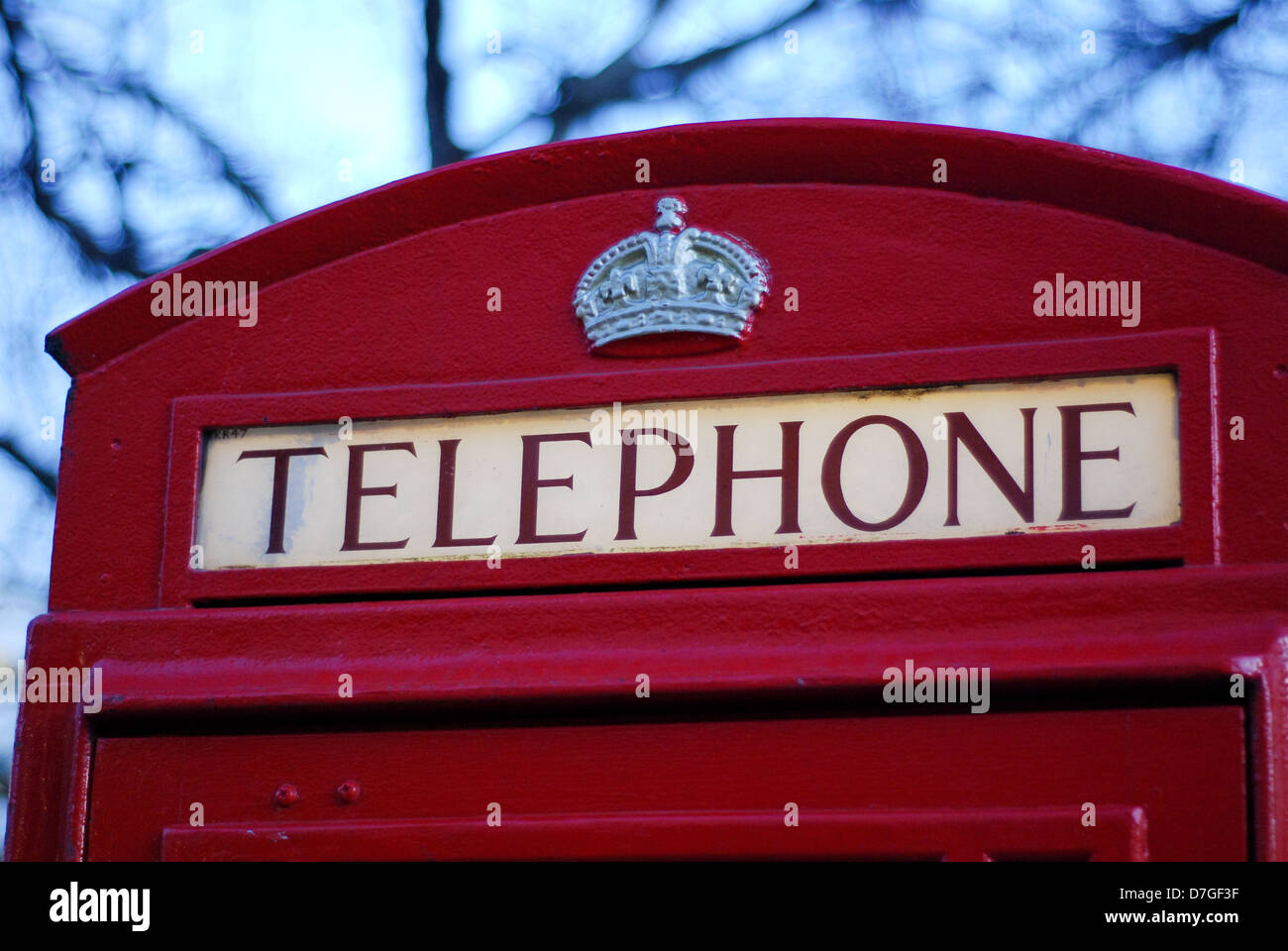 detail of London telephone red booth Stock Photo - Alamy
