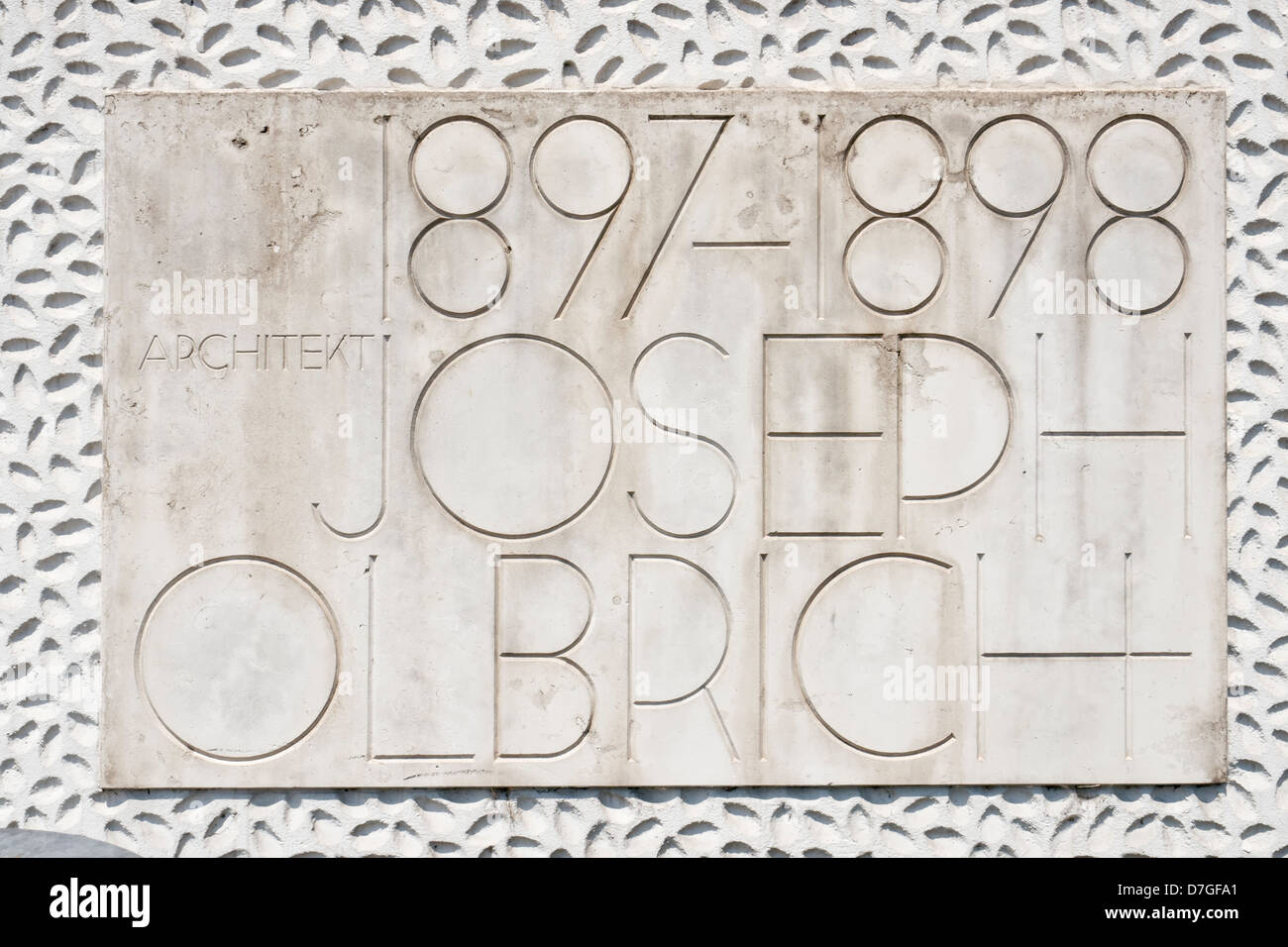 Secession building, architect signature Stock Photo - Alamy