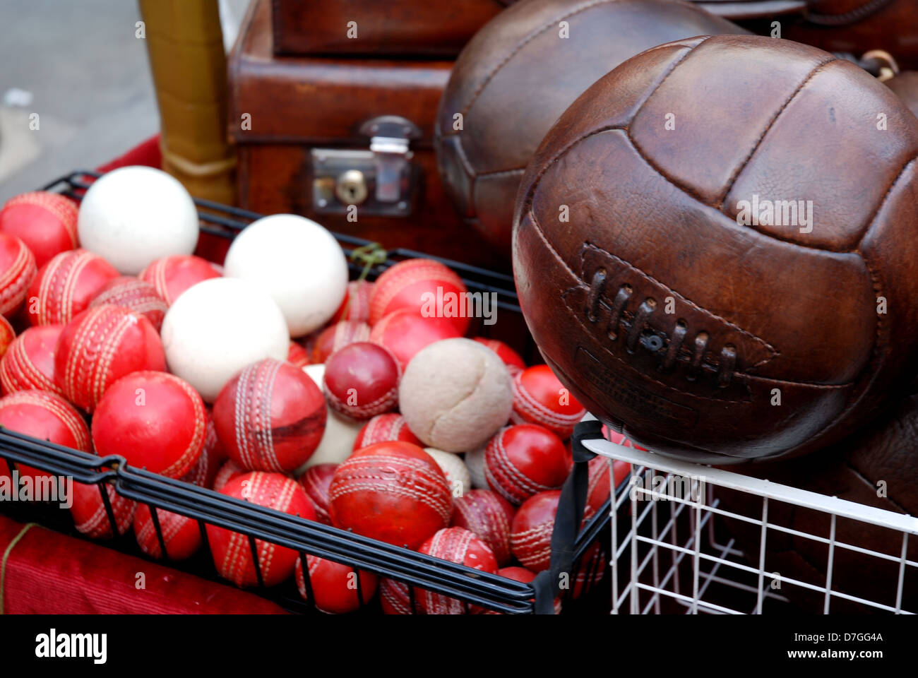 cricket balls in the market basket Stock Photo - Alamy