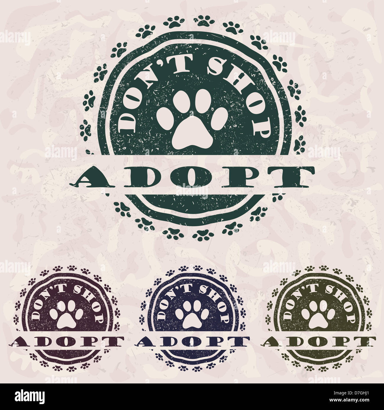 illustration of grunge vintage pet related slogan, label, stamp with ...