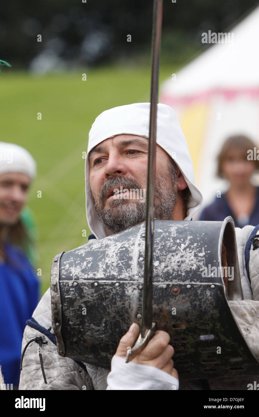 Performers at a medieval pageant wearing medieval costume Stock Photo ...