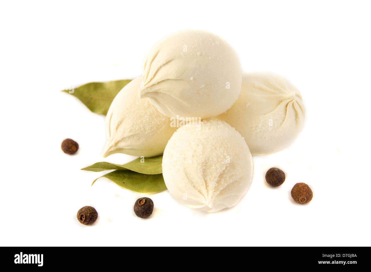 Uncooked frozen dumplings (russian traditional food - pelmeni) with ...