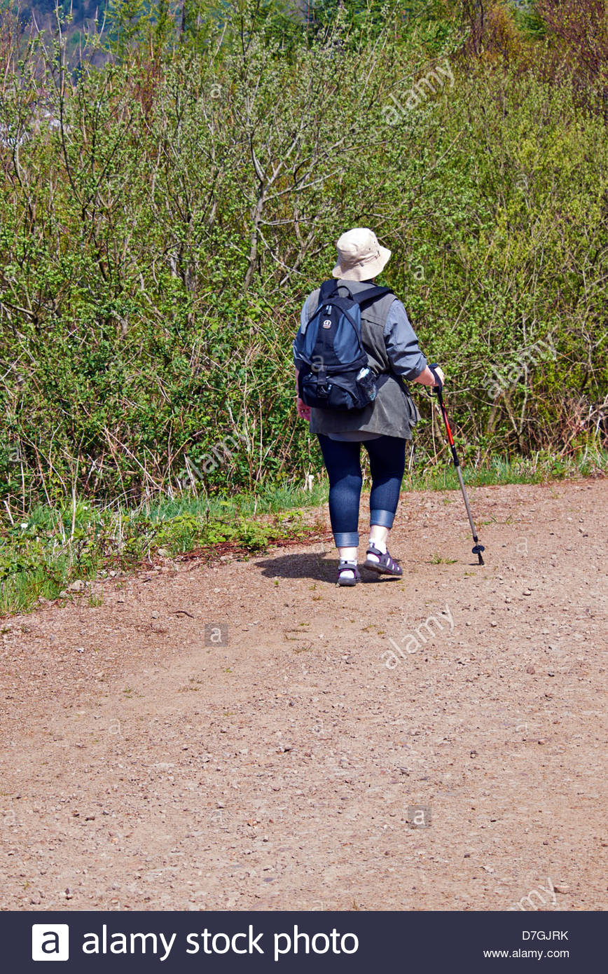 Old Lady Stick Walking Stock Photos & Old Lady Stick Walking Stock ...