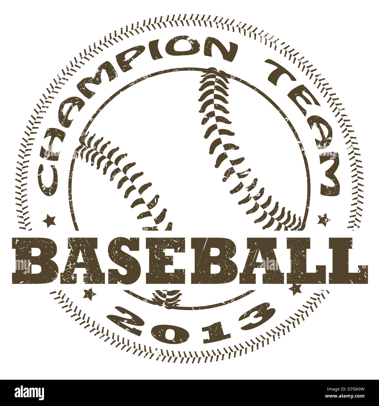 illustration of vintage baseball label Stock Photo - Alamy
