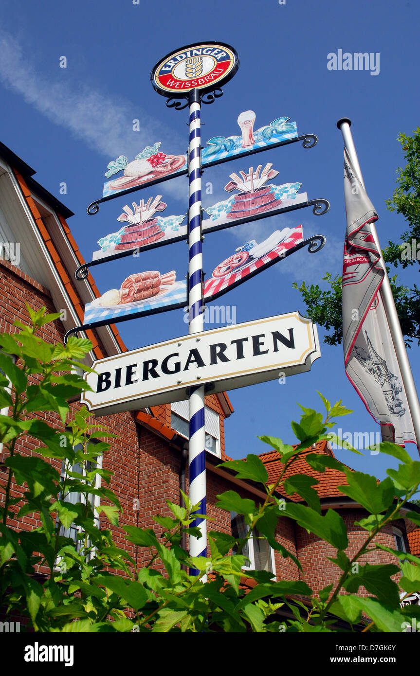 Germany, Isernhagen, Sign for a german beergarden Stock Photo - Alamy